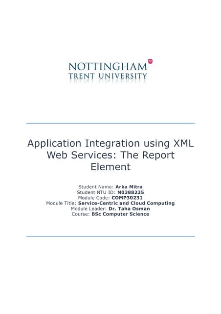 Application Integration Using Xml Web Services Report Pdf