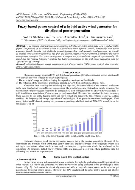 Analysis of Design, and Control of Sustainable Energy Based Hybrid Power System | PDF