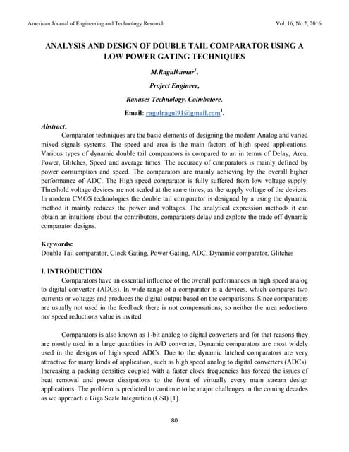 DESIGN AND IMPLEMENTATION OF 10 BIT, 2MS/s SPLIT SAR ADC USING 0.18um CMOS TECHNOLOGY | PDF