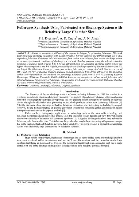 Arc discharge method | PPTX | Chemistry | Science