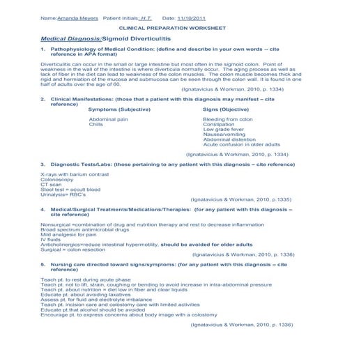 clinical prep diverticulitis | DOCX