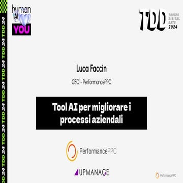 Luca Faccin, CEO @PerformancePPC – “Tool AI per migliorare i processi aziendali” | PPT