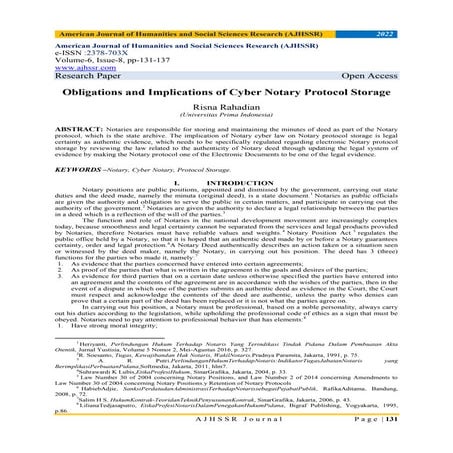 Obligations and Implications of Cyber Notary Protocol Storage | PDF