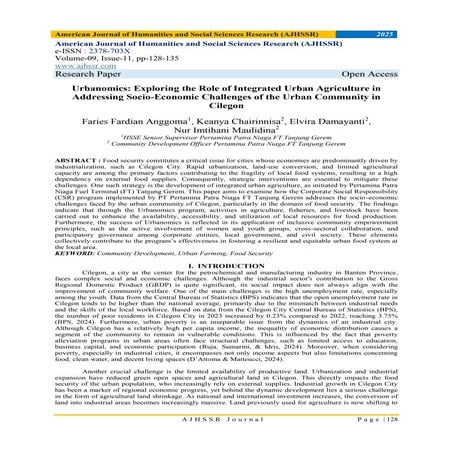 Urbanomics: Exploring the Role of Integrated Urban Agriculture in ...