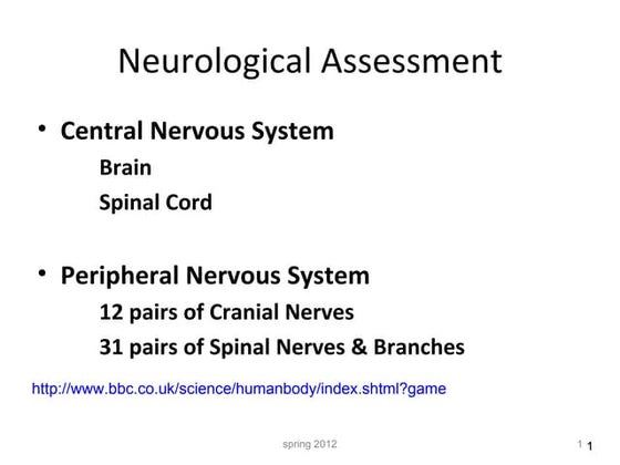 Neurological assessment. | PPTX
