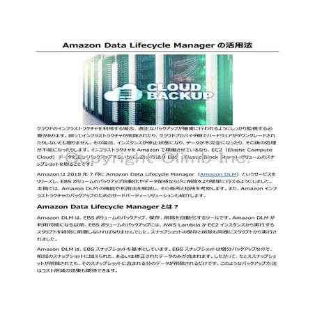 Amazon Data Lifecycle Managerの活用法 | PDF | Cloud Computing | Internet