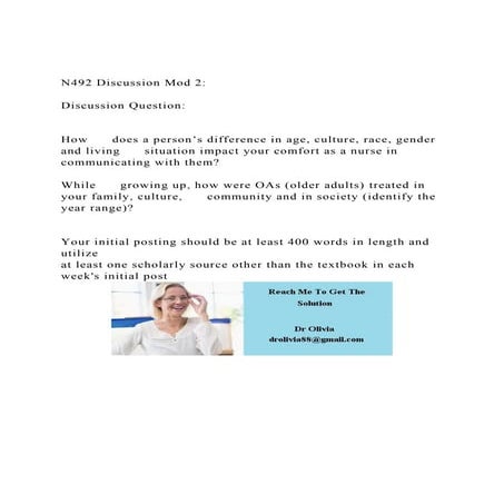 N492 Discussion Mod 2Discussion QuestionHow doe.docx