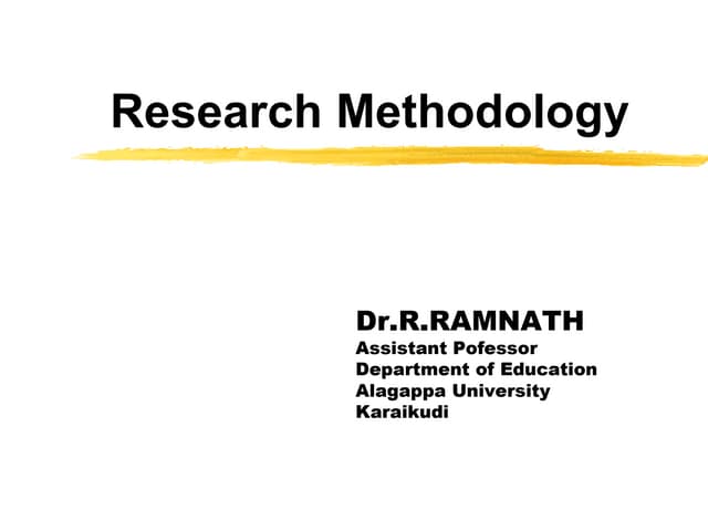 Research methodology notes | DOC