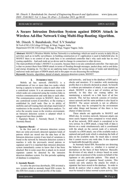 Irjet Heterogeneous Network Based Intrusion Detection System In Mobile Ad Hoc Network Pdf