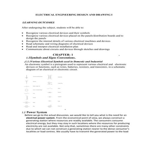 ELECTRICAL ENGINEERING DESIGN AND DRAWING I | PDF