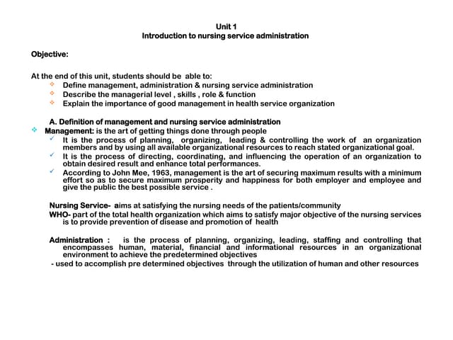 Introduction to Nursing Management | PPSX