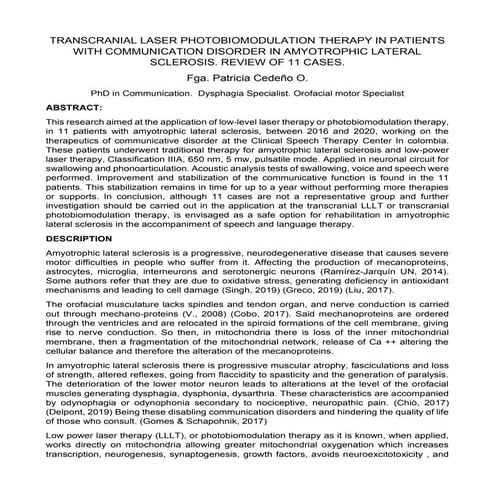 TRANSCRANIAL LASER PHOTOBIOMODULATION THERAPY IN PATIENTS WITH ...