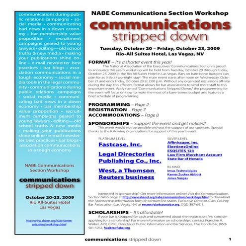 NABE Communication Section Workshop - Event Information & Registration ...