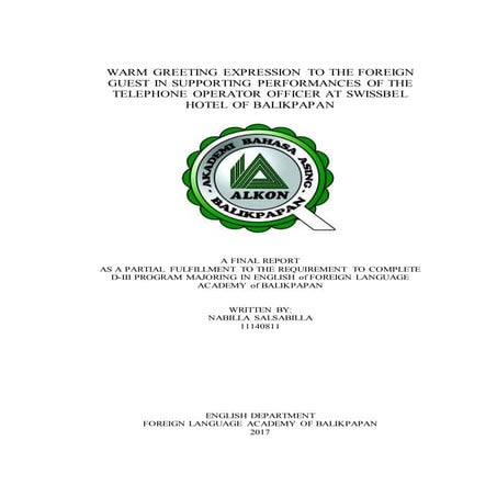 Nabila final report relate to speaking | DOCX