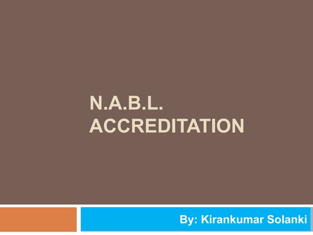 NABL ( NATIONAL ACCREDITATION BOARD DOR TESTING AND CALIBRATION ...