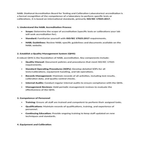NABL BASIC REQUIREMENT FOR IMPLEMENTATION | DOCX