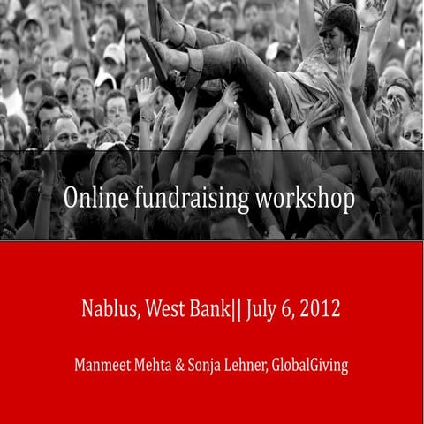 GlobalGiving's Online Fundraising Workshop Presentation in Nablus | PPTX