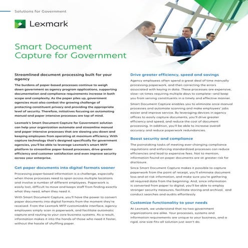 Lexmark Smart Document Capture for Government | PDF