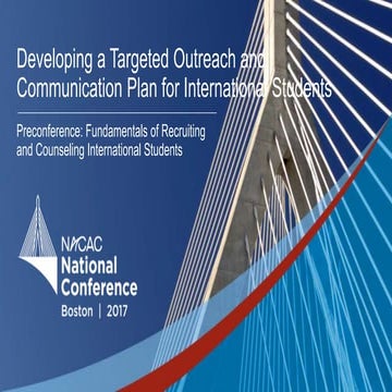 Developing a Targeted Outreach and Communication Plan for Int'l ...