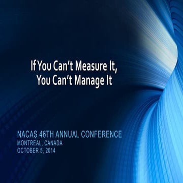 If You Can't Measure It, You Can't Manage It | PPT
