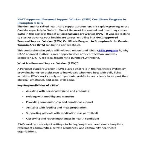 PSW Presentation | PPTX