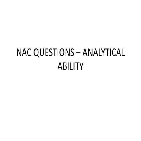 Nac questions – analytical ability | PPTX | Travel