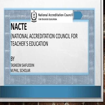 Nacte(national acredition council for teacher`s education | PPTX ...