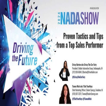 NADA 2024: Proven Tactics and Tips from a Top Sales Performer | PPTX
