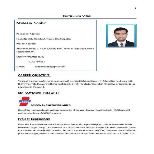 Nadeem cv | PDF