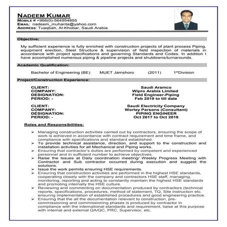 Nadeem kumar cv | PDF