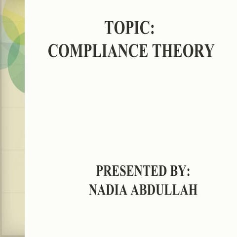 Nadia abdullah .. compliance theory | PPT
