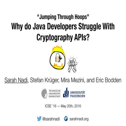 Why Java Developers Struggle With Cryptography APIs? | PPT