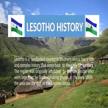 History of Lesotho and where Lesotho is located | PPT