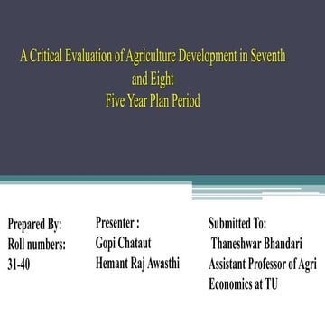 NADP 7&8th Five year Periodic plan | PPT