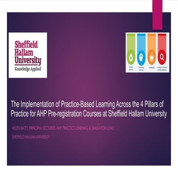 The Implementation of Practice-Based Learning Across the 4 Pillars of ...