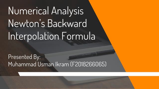Gauss Forward And Backward Central Difference Interpolation Formula | PPTX