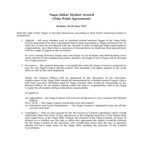 Naga akbar hydari accord 1947 | PDF