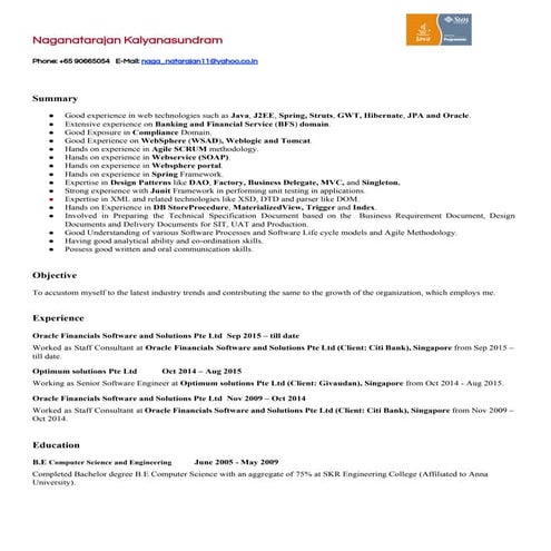 Naganatarajan 6 years experience | PDF