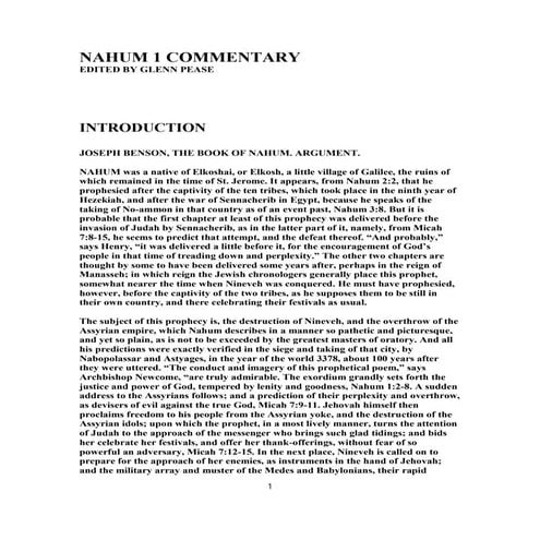 Nahum 1 commentary | PDF | Christianity | Religion & Spirituality