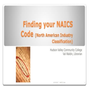 NAICS Code Identification | PPTX