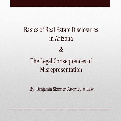 Basics of Real Estate Disclosures in Arizona & The Legal Consequences ...