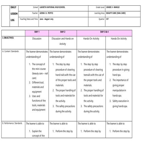 TLE/ HE Wellness Massage Curriculum Guide | PDF