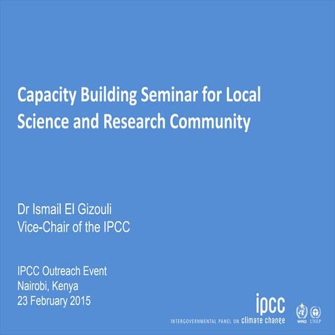 Capacity Building Seminar for Local Science and Research Community | PPTX