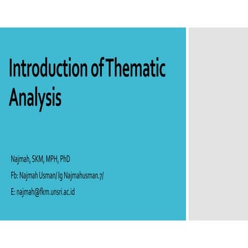 Analisa Tematik (Thematic analytic) | PPTX