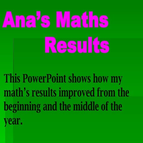 Ana's Math's Results | PPT