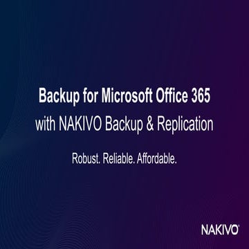 Nakivo backup for microsoft 365 | PDF