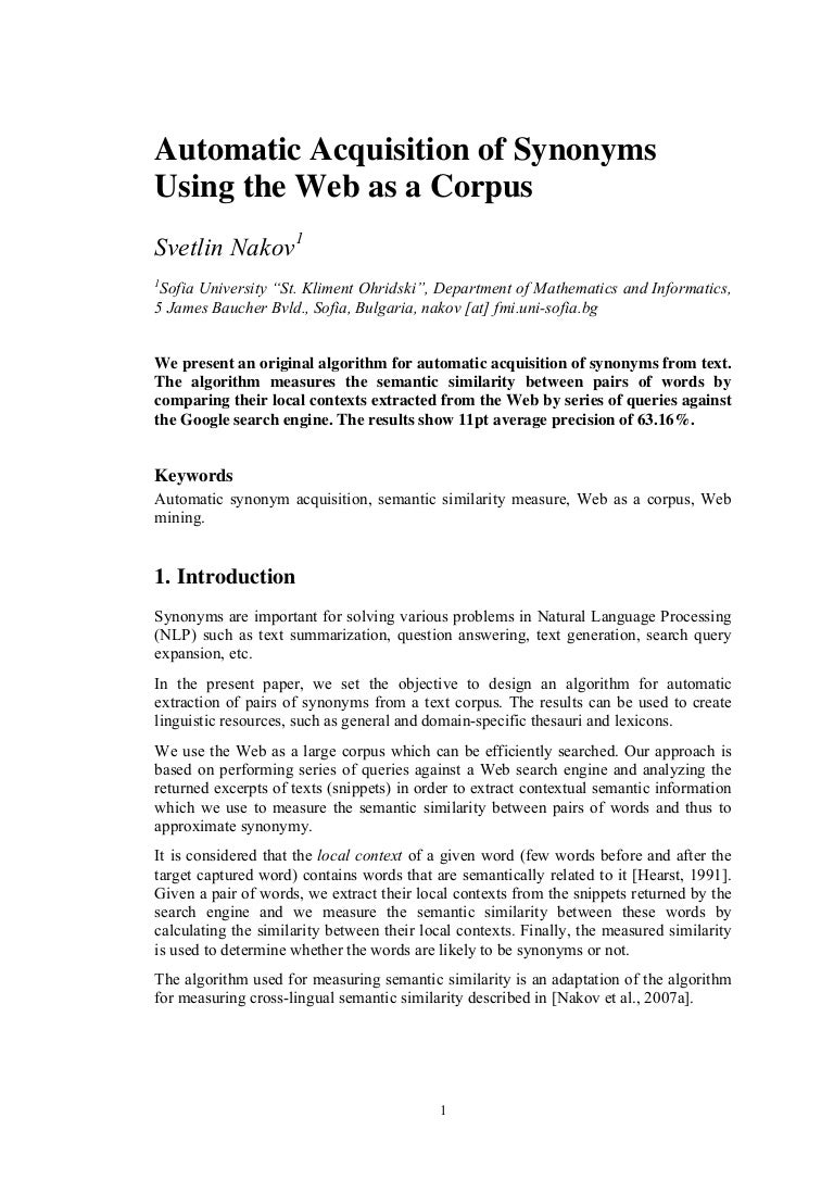 Automatically Synonym