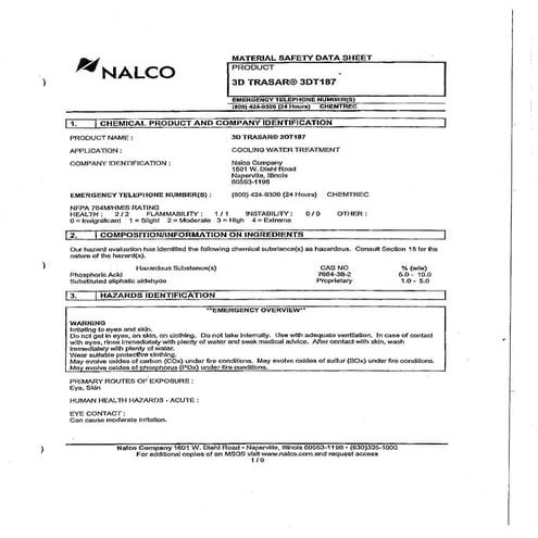 Nalco 3 dt487 | PDF