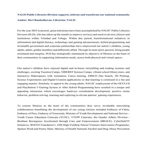 NALIS Public Libraries Division supports, informs and transforms our ...