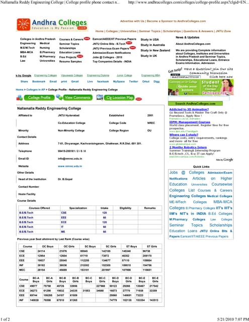 Lenora College Of Engineering | PDF